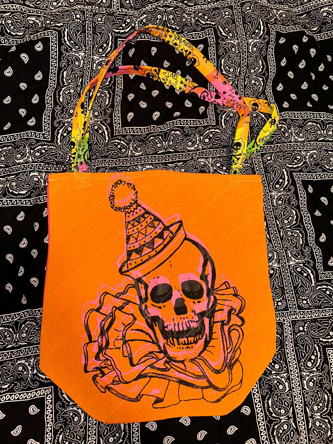 Jumbo Bag With Oversized Skull Clown Screenprint - Etsy