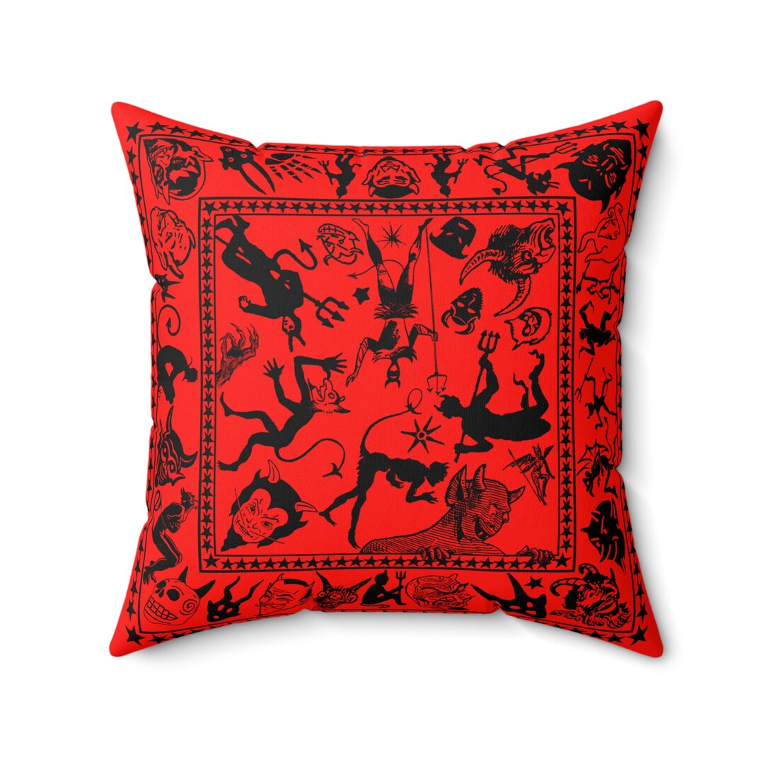 Devil Pillow | Gothic Halloween Decor | Horror Satanic Throw Pillow - Etsy