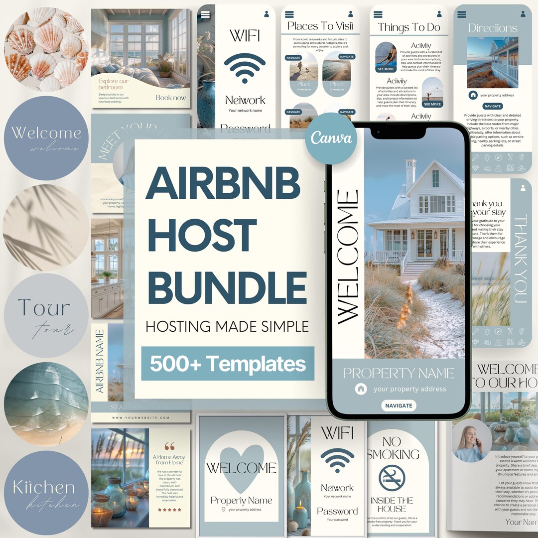 Airbnb & Vrbo Host Templates: Welcome Book, Signs, Instagram Posts for ...