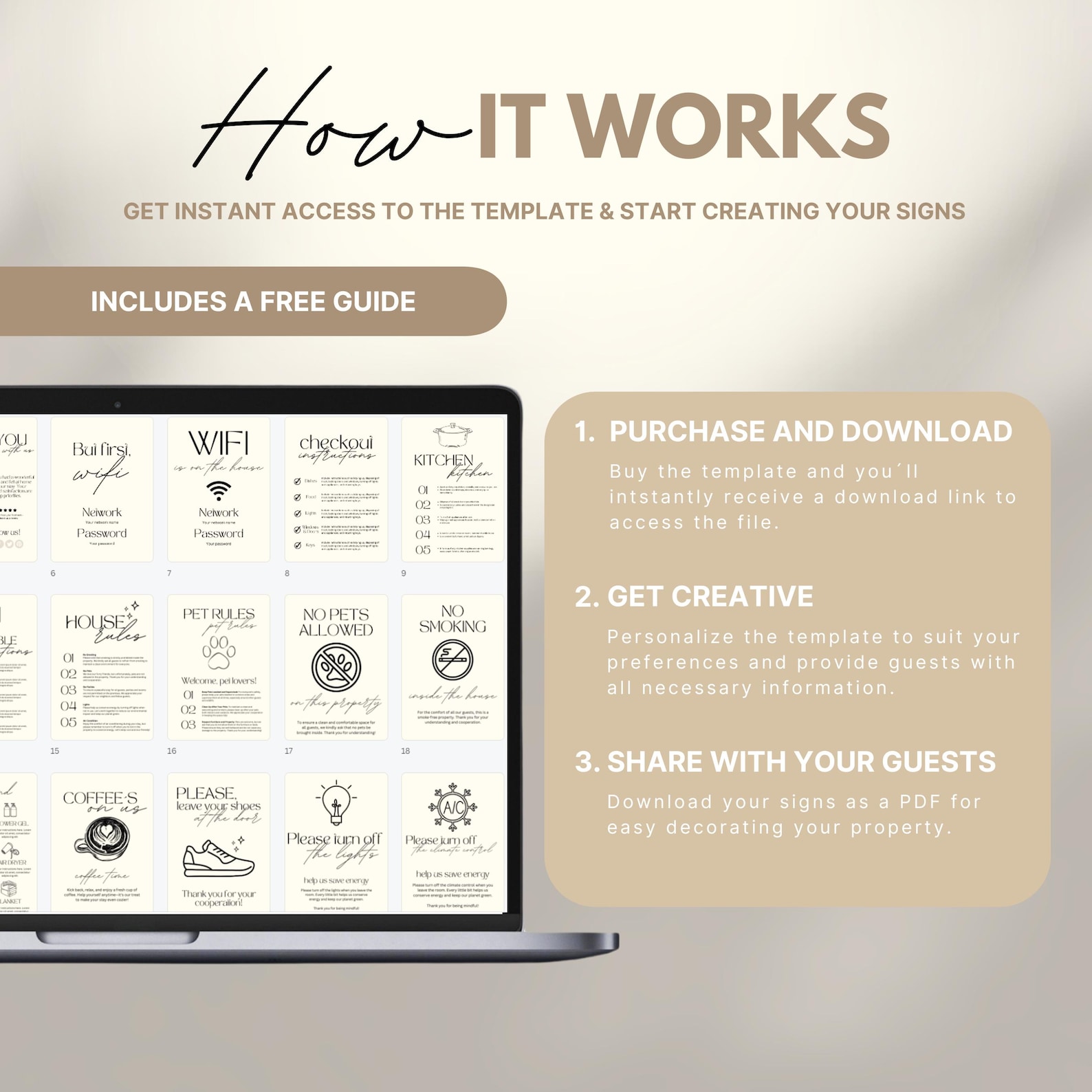 Airbnb Sign Bundle Template, Airbnb Welcome Signs, VRBO Poster Bundle ...