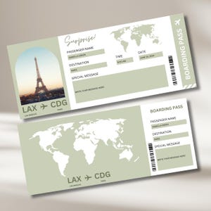 Boarding Pass Printable Template, Gift Fake Flight Ticket, Boarding ...