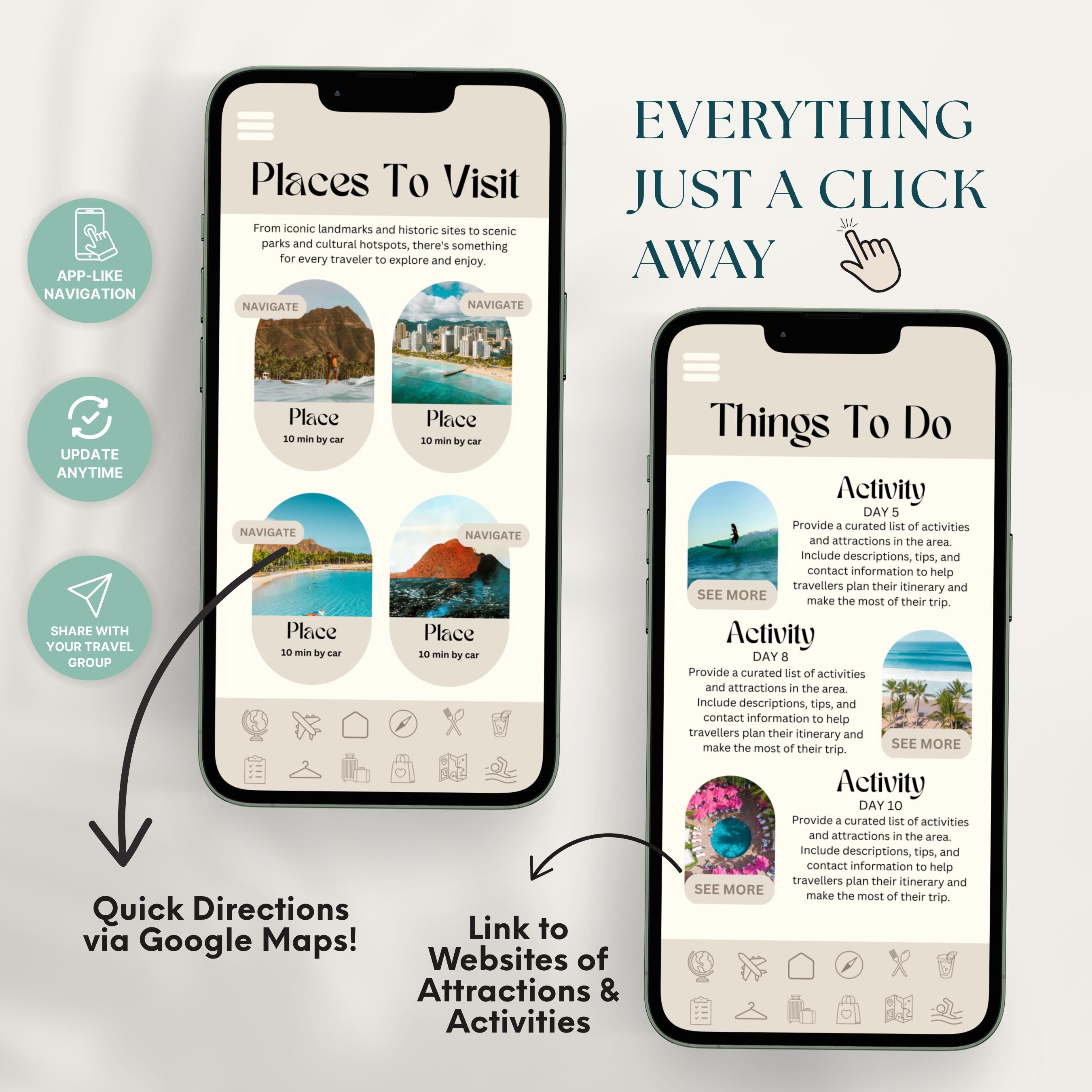 Editable Travel Itinerary Template: 40-page Digital + Printable Travel ...