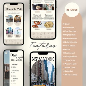 New York Travel Itinerary Digital Template Travel Planner Schedule Trip ...
