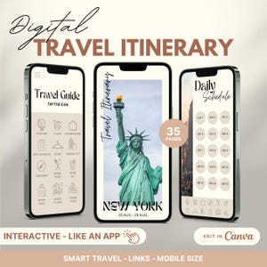 New York Travel Itinerary Digital Template Travel Planner Schedule Trip ...