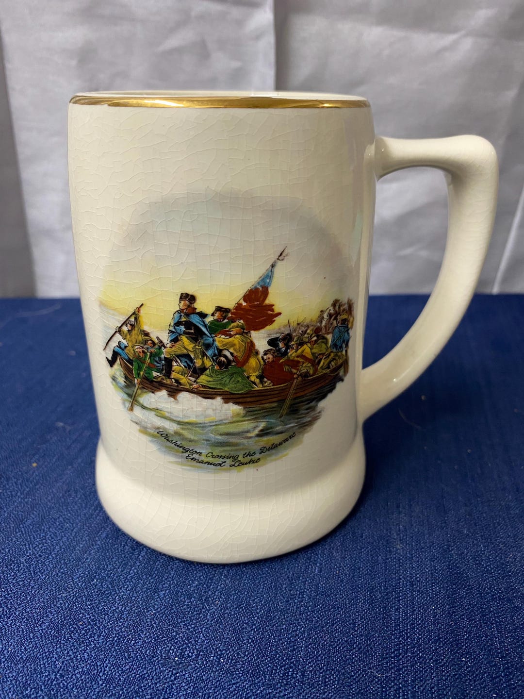 Vintage “washington Crossing the Delaware” Stein Coffee/beer Mug - Etsy