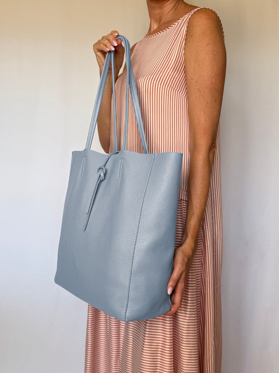 Light Blue Shopper Bag IVY - Etsy