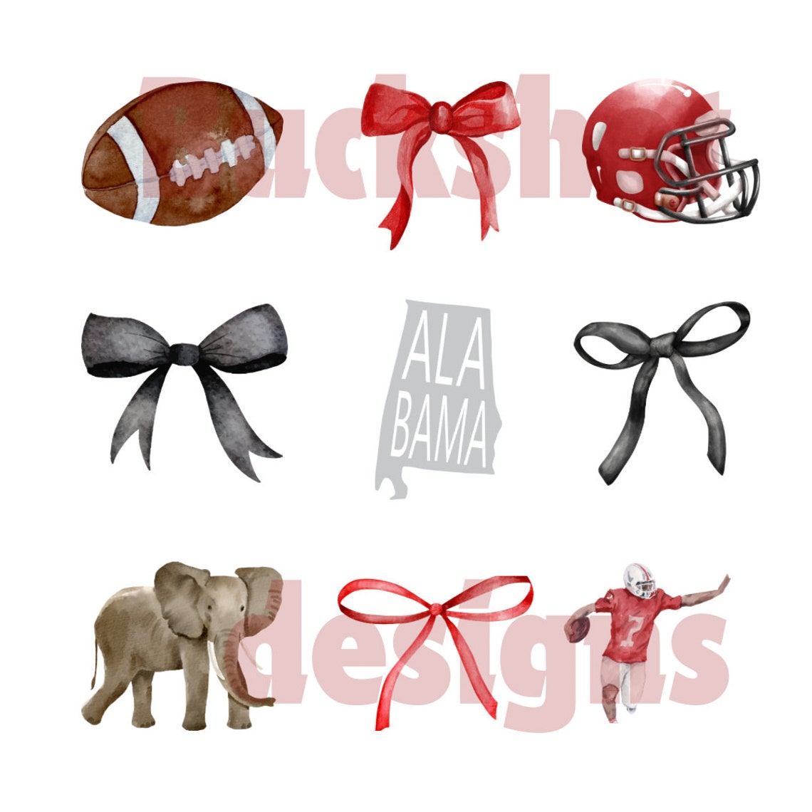 Alabama Football Png Design Football Preppy Game Day Tshirt Designs ...