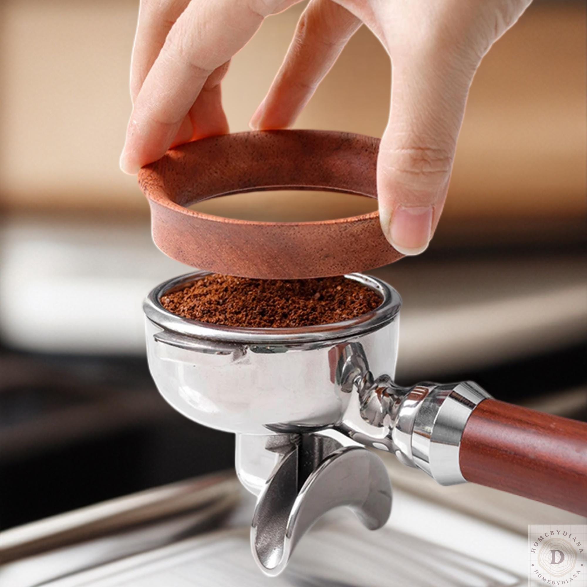51/58mm Wood Espresso Dosing Funnel | Coffee Dosing Ring Portafilter ...