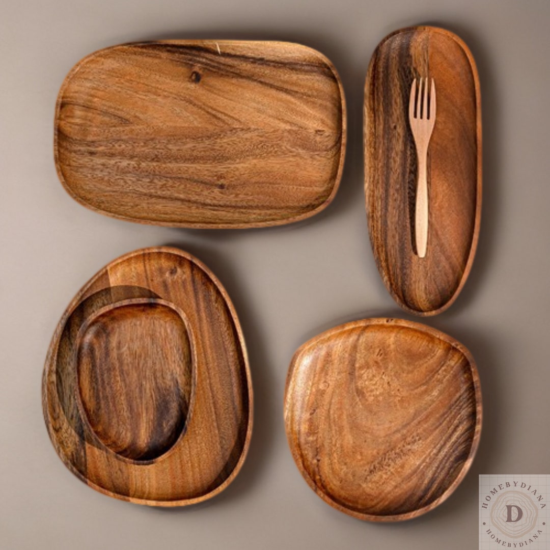 Irregular Wooden Tray Oval | Rustic Charcuterie Wooden Plates | Cheese ...