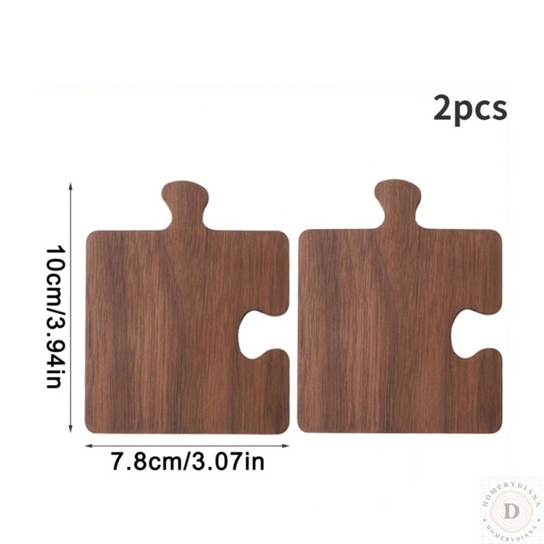 4-piece Solid Walnut Wood Coaster Set | Jigsaw Puzzle Coasters ...