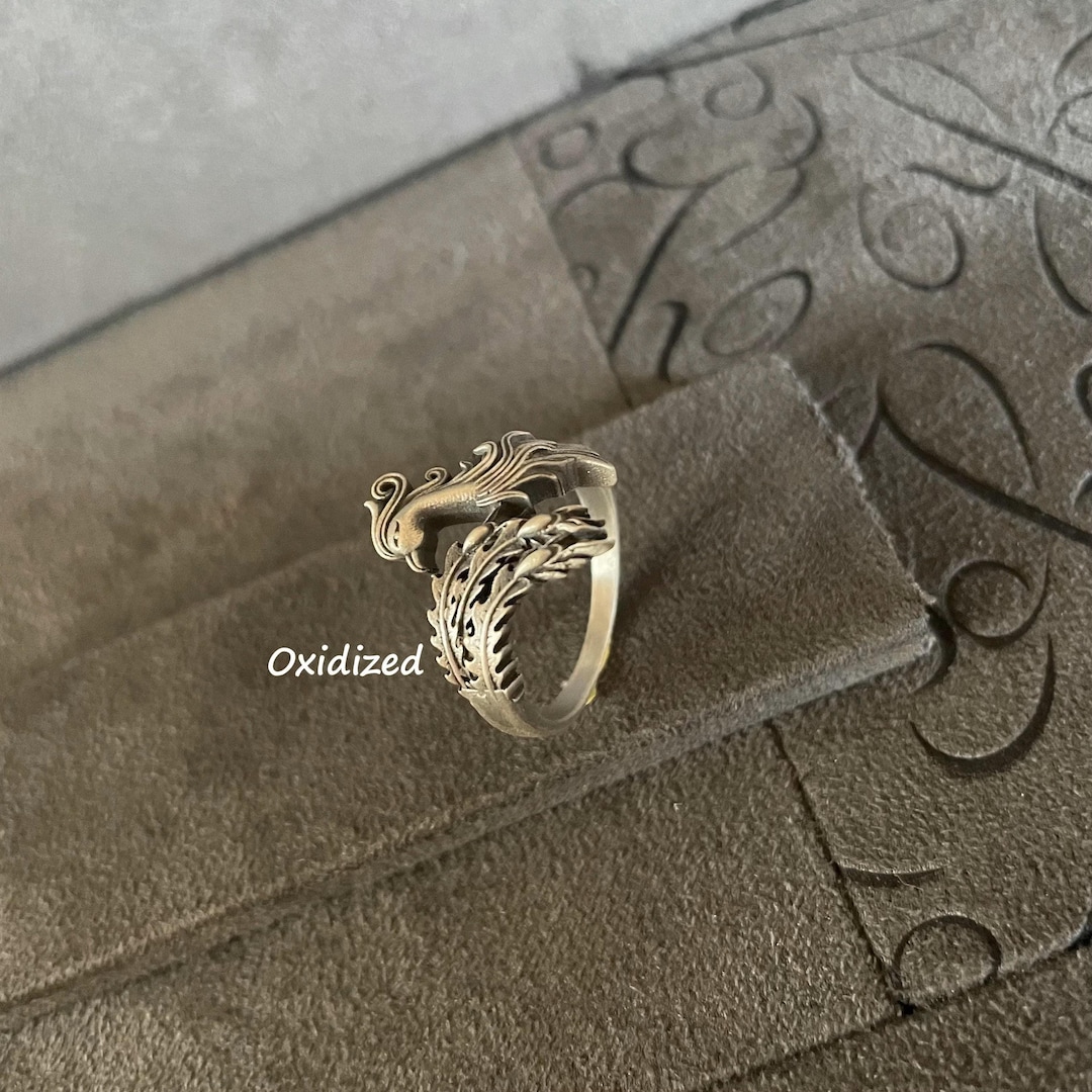 Handmade Phoenix Ring, Mythologic Simurg Pinky Ring, Mythical Rebirth ...