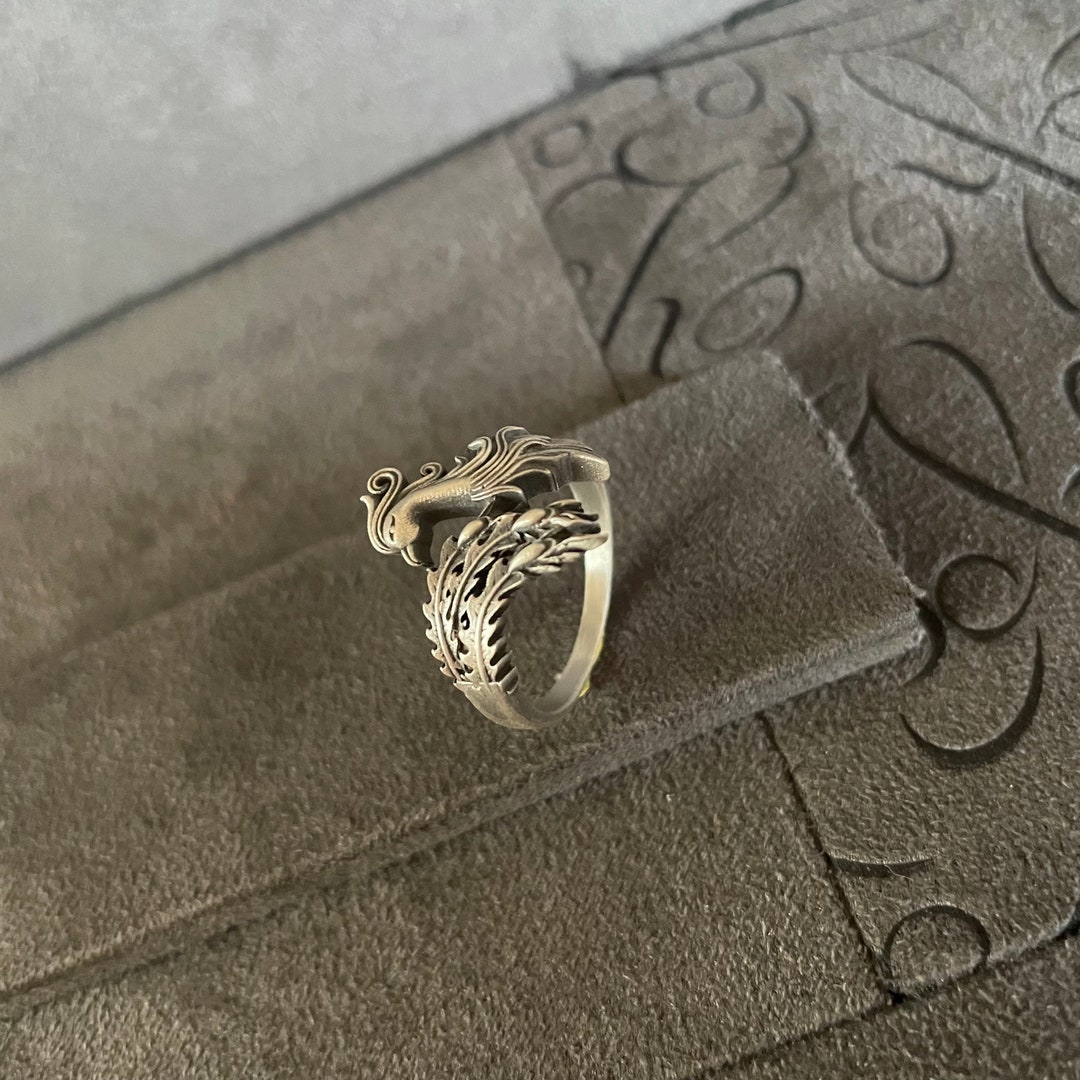 Phoenix Ring, Sterling Silver Fire Bird Ring, Mythology Ring for Best ...