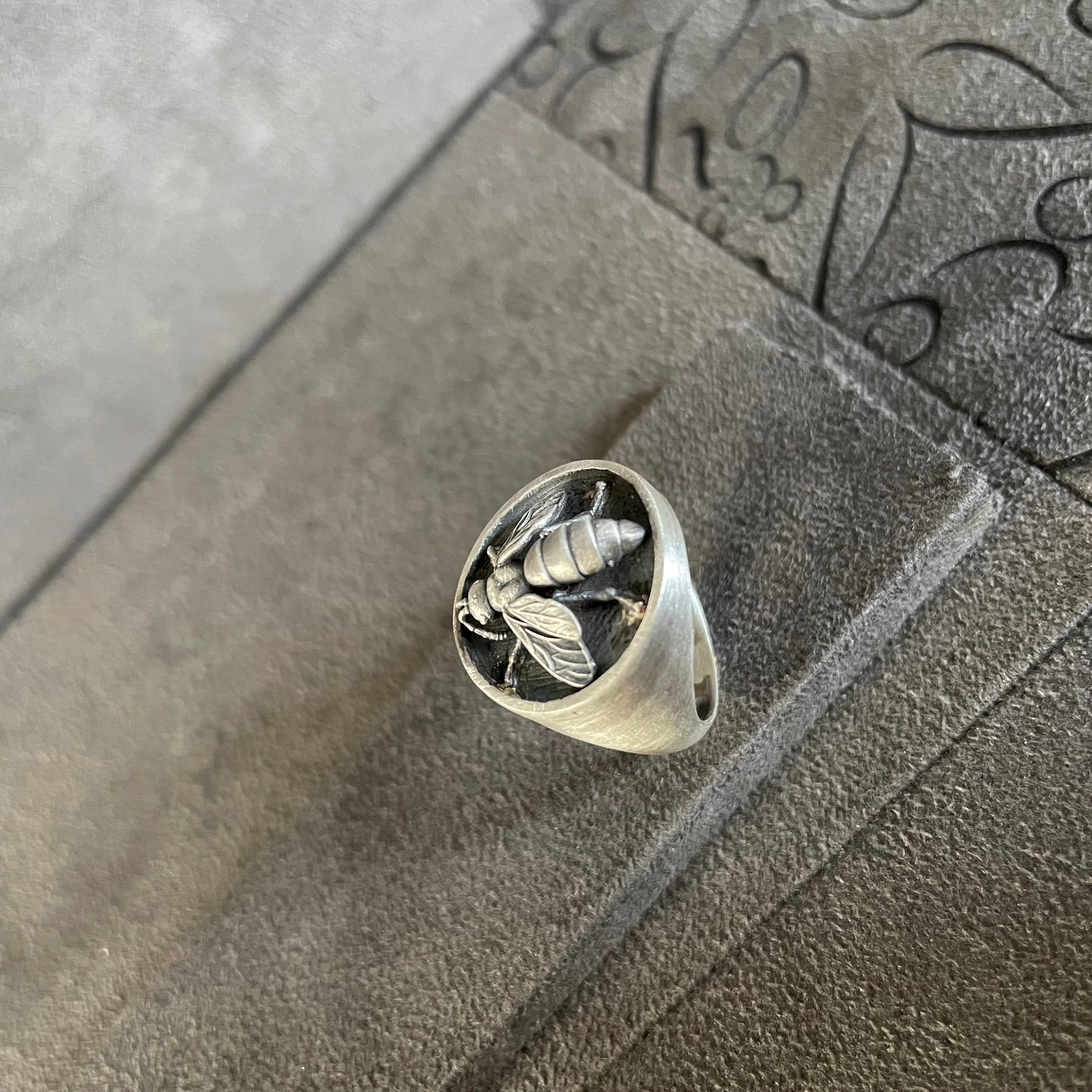 Queen Bee Ring, Sterling Silver 3D Bee Ring, Pinky Men Ring, Memorial Gift, Honey Bee Gift ...