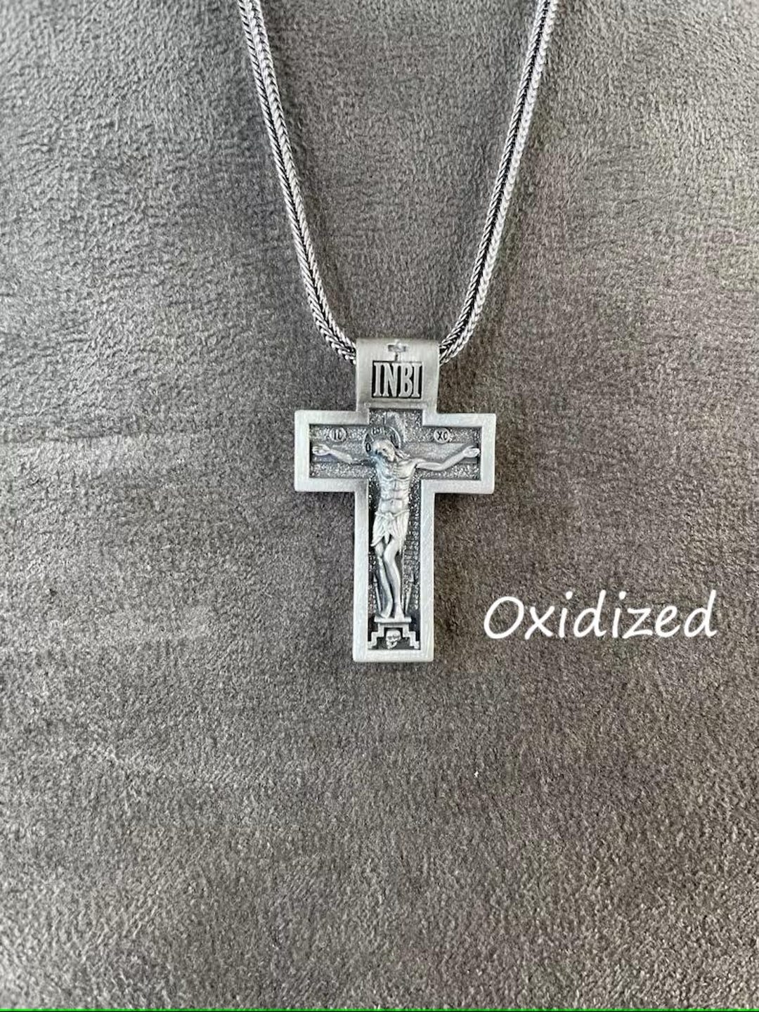 Christian Orthodox Cross Pendant, Sterling Silver Jesus Cross and ...