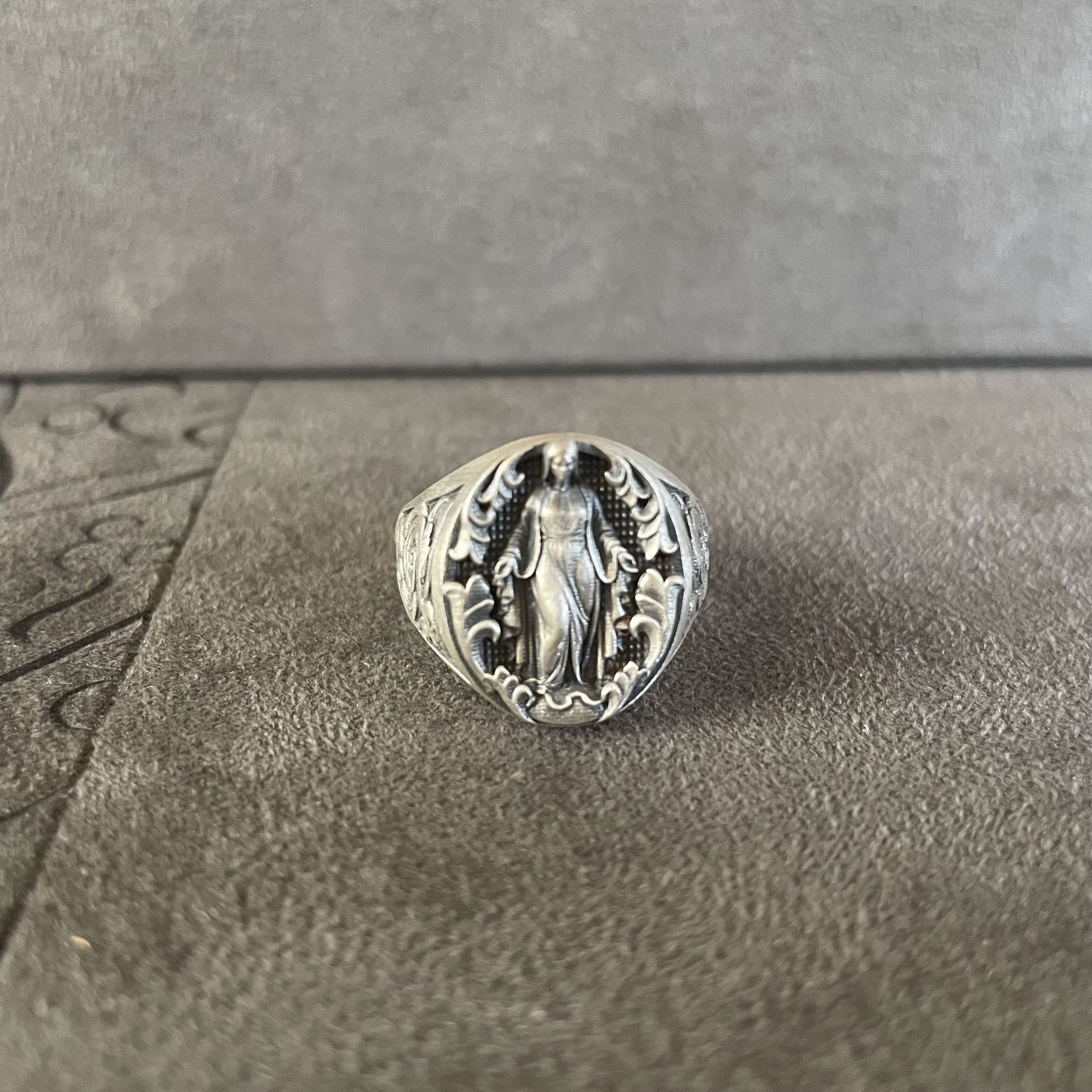 Virgin Mary Ring, Sterling Silver Our Lady of Grace Ring, Miraculous ...