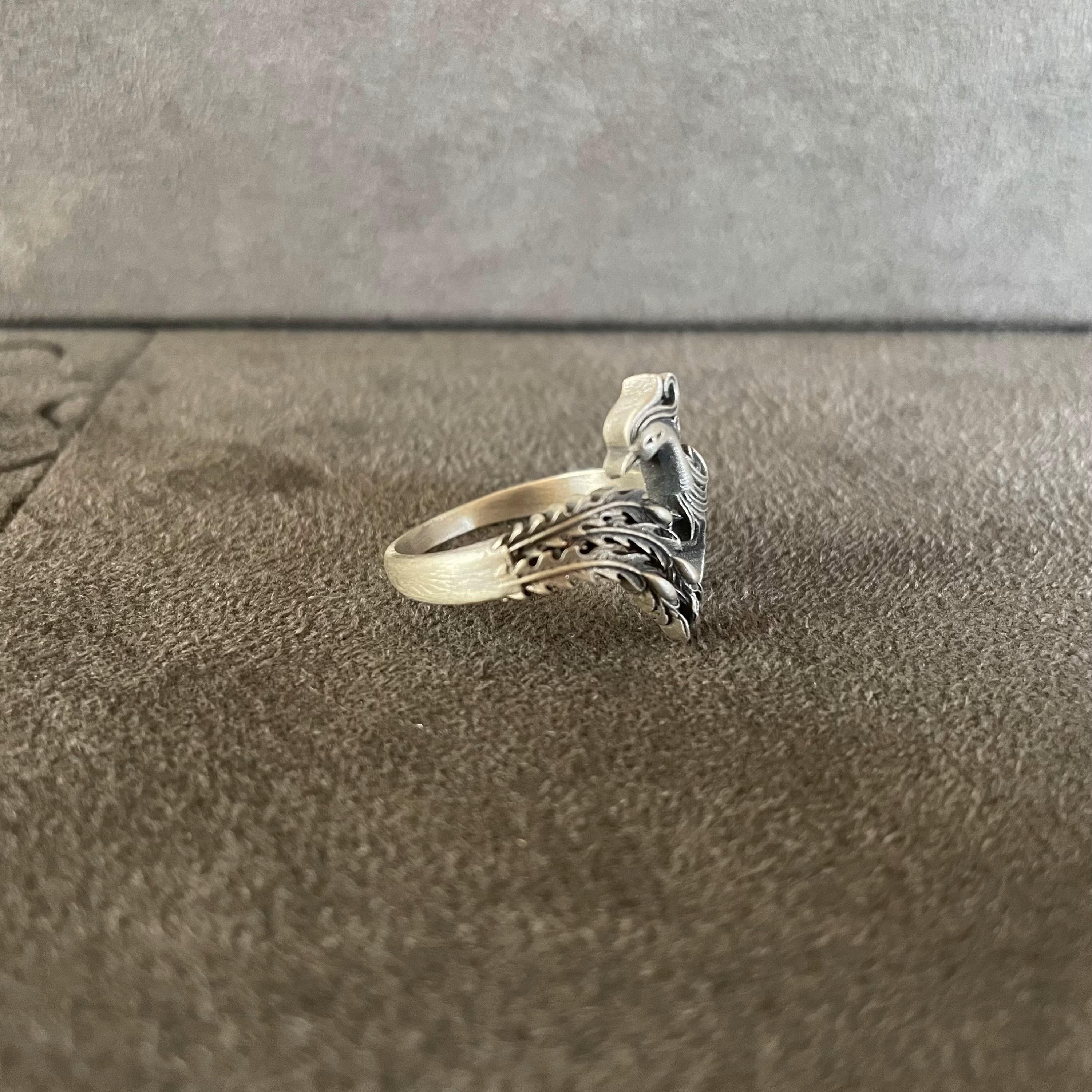 Sterling Silver Phoenix Ring, Fire Bird Mythology Band, Gift for Men ...