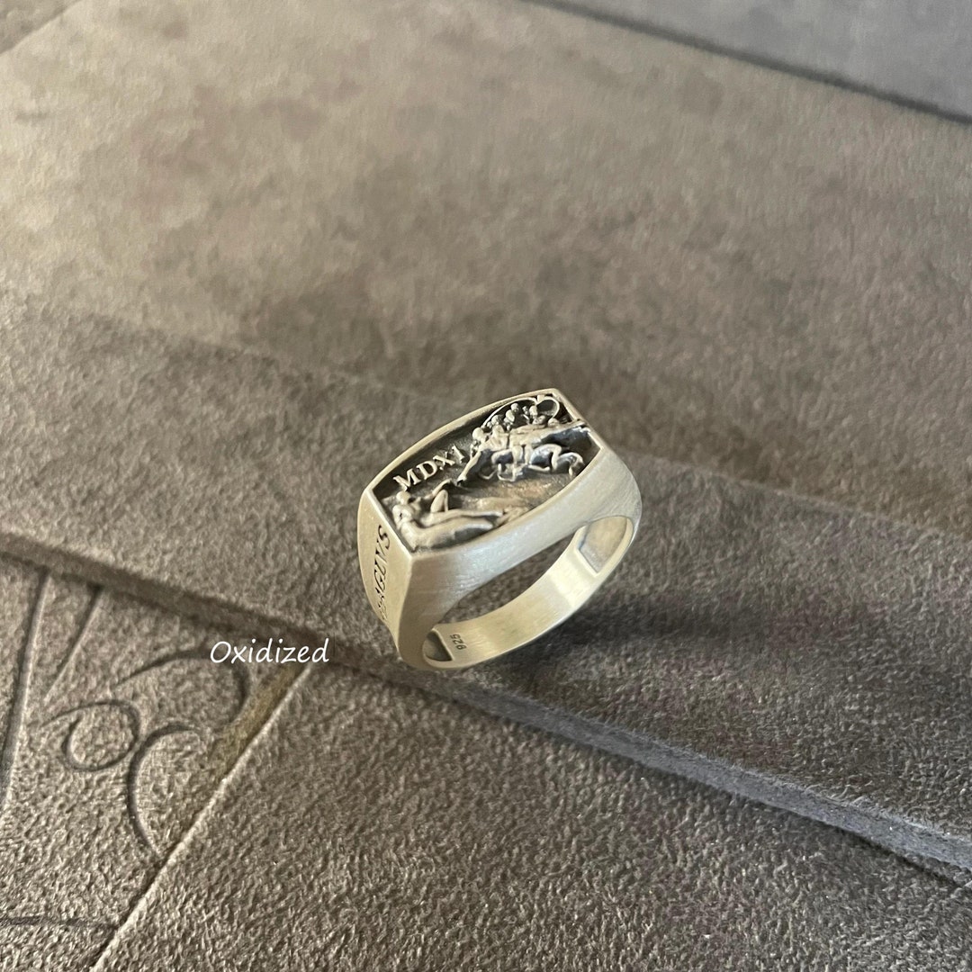 Michaelangelo Sistine Chapel Ring, 925 Sterling Silver Creation of Adam ...