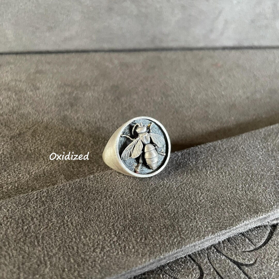 Queen Bee Ring, Silver 3D Bee Ring, Pinky Ring, Honey Bee Gift ...