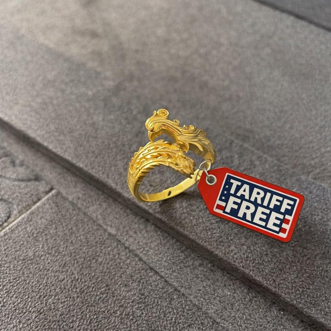 Phoenix Ring, Real Gold Fire Bird Ring, Mythology Ring for Best Friend ...