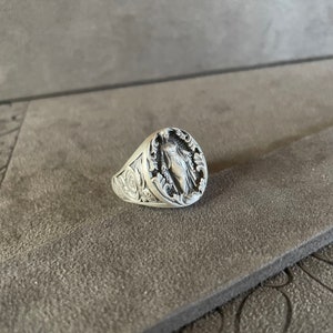 Virgin Mary Ring, Sterling Silver Our Lady of Grace Ring, Miraculous ...