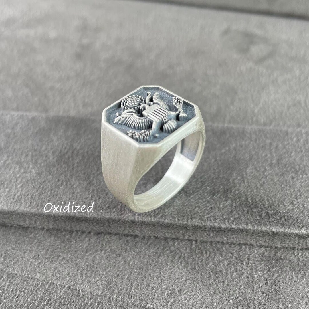 American Eagle Ring, Silver American Flag Ring, Patriotic Gift, Best Us ...