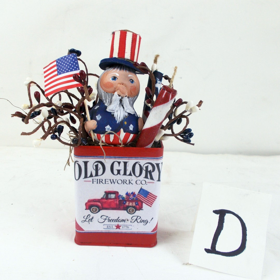 Patriotic Uncle Sam Firecracker Magnet Clay Sculpted Gourd - Etsy