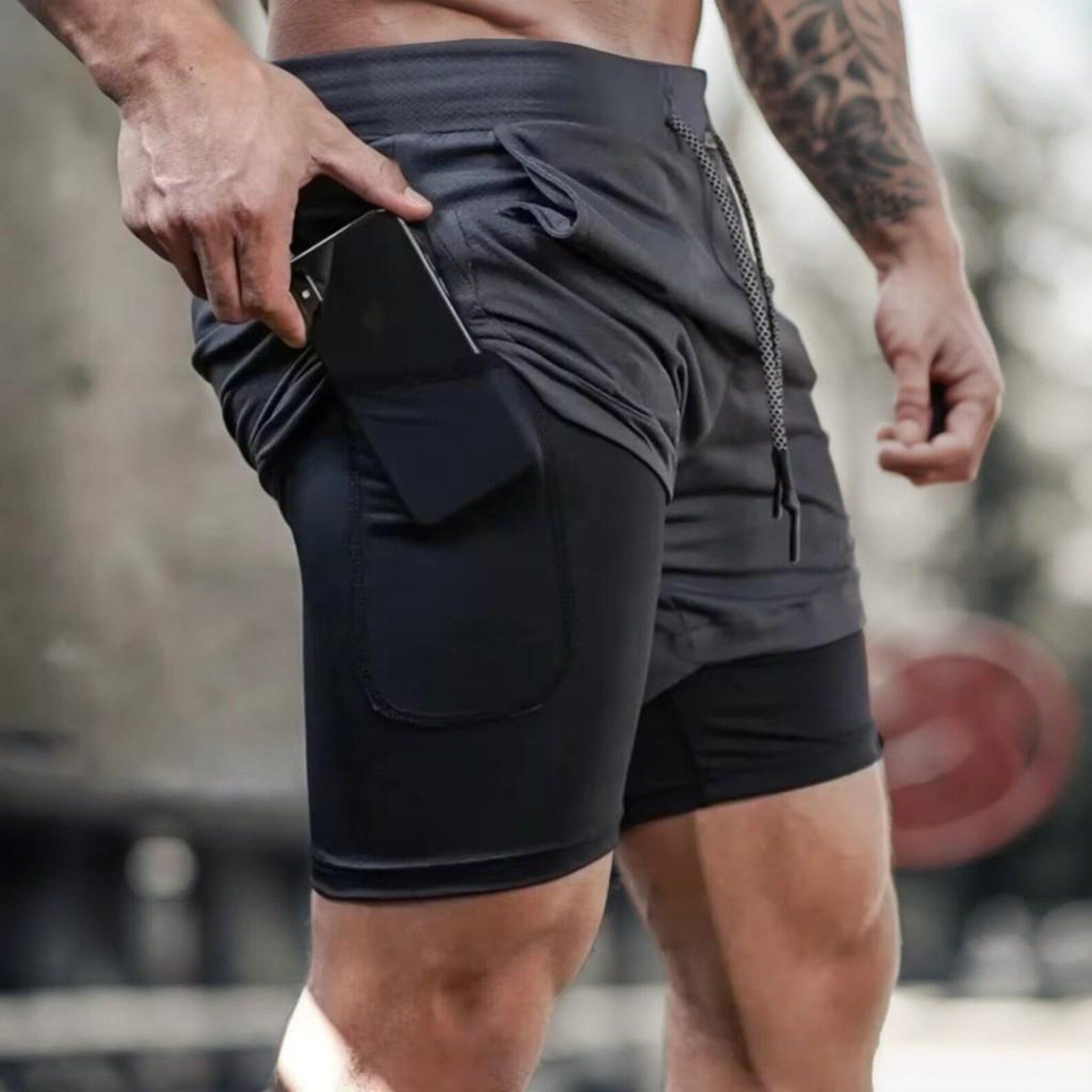 Berserk Guts Men's Double Layered Sports Shorts, Quick Drying 2-in-1 ...