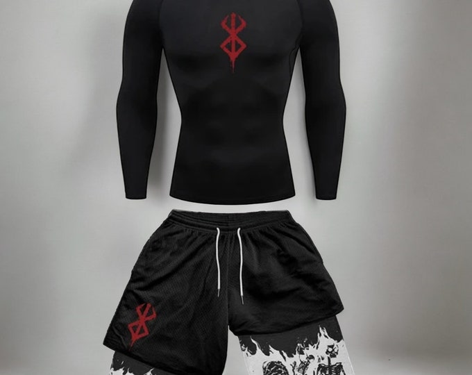 Berserk-themed Anime Dry Fit Compression Set - Long Sleeve Shirt and ...