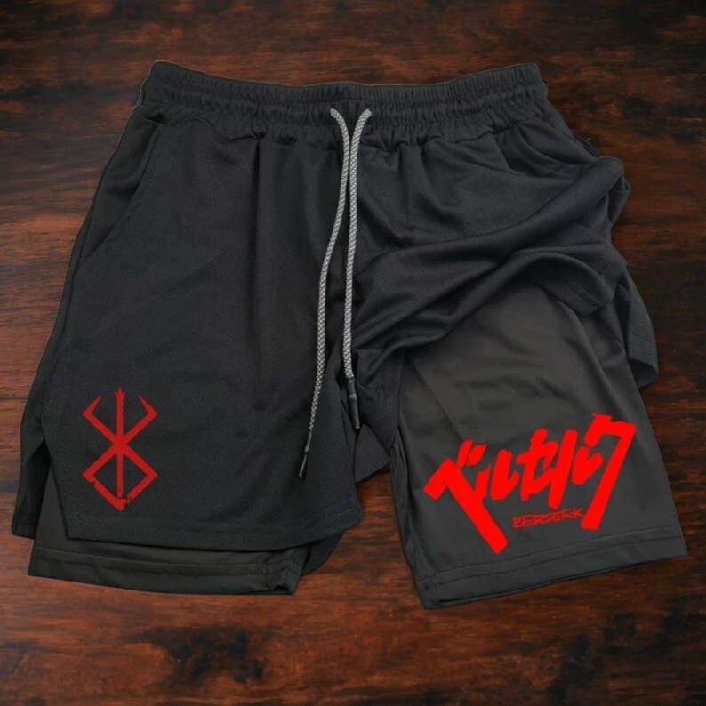 Anime Berserk Guts Men's Sports Shorts Quick Dry 2-in-1 Double Layer ...