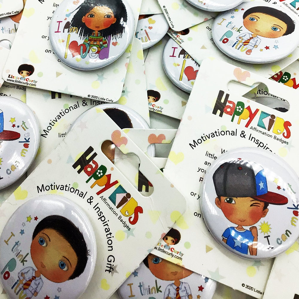 Affirmation Badge - I Think Positive | Empowering Pins for Kids ...