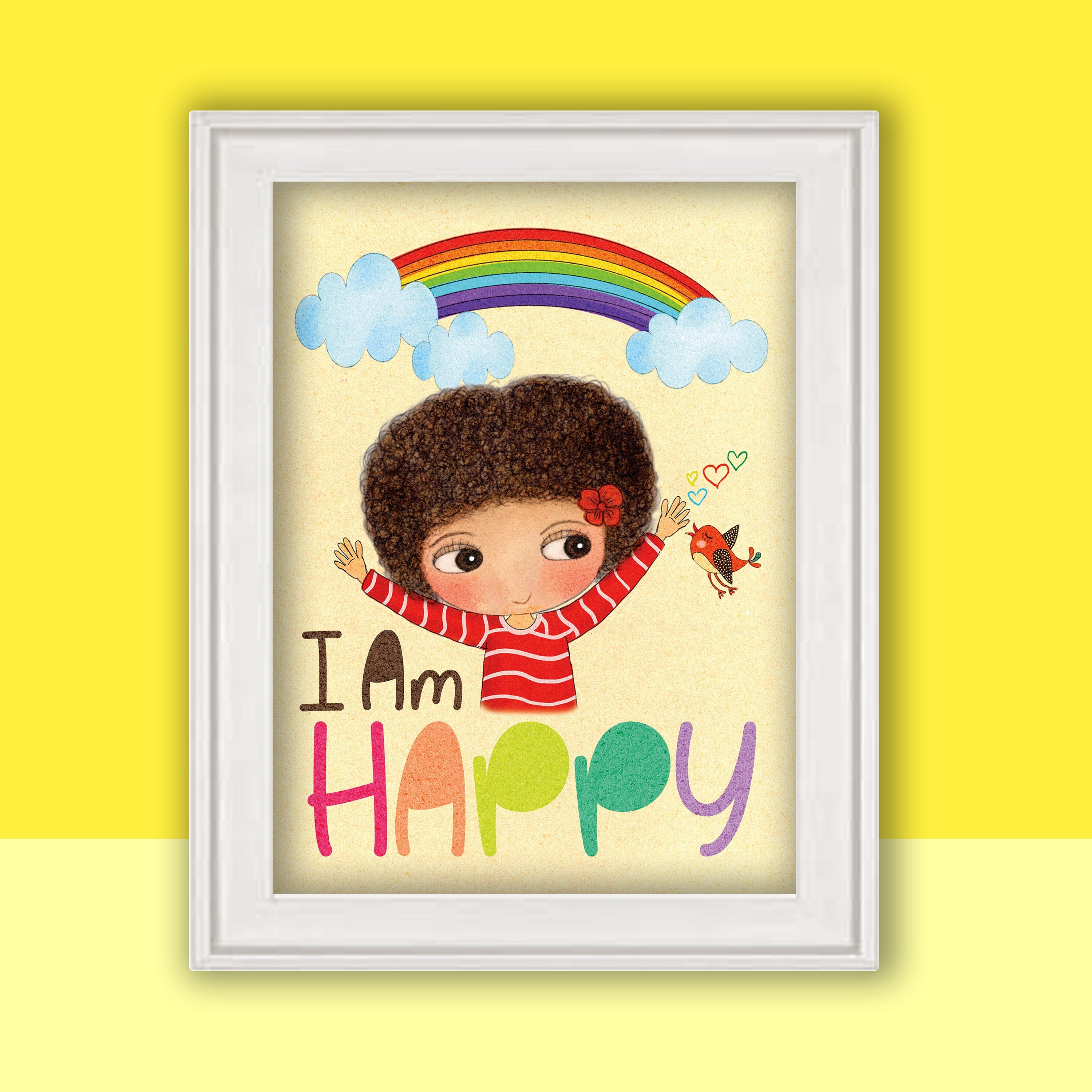 Affirmation Print - I Am Happy, Affirmation Wall Art, Affirmation ...