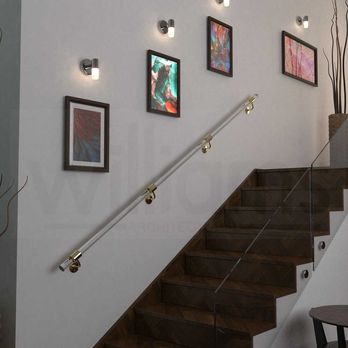 Lucite Handrail Kit With Loop Bracket - Etsy