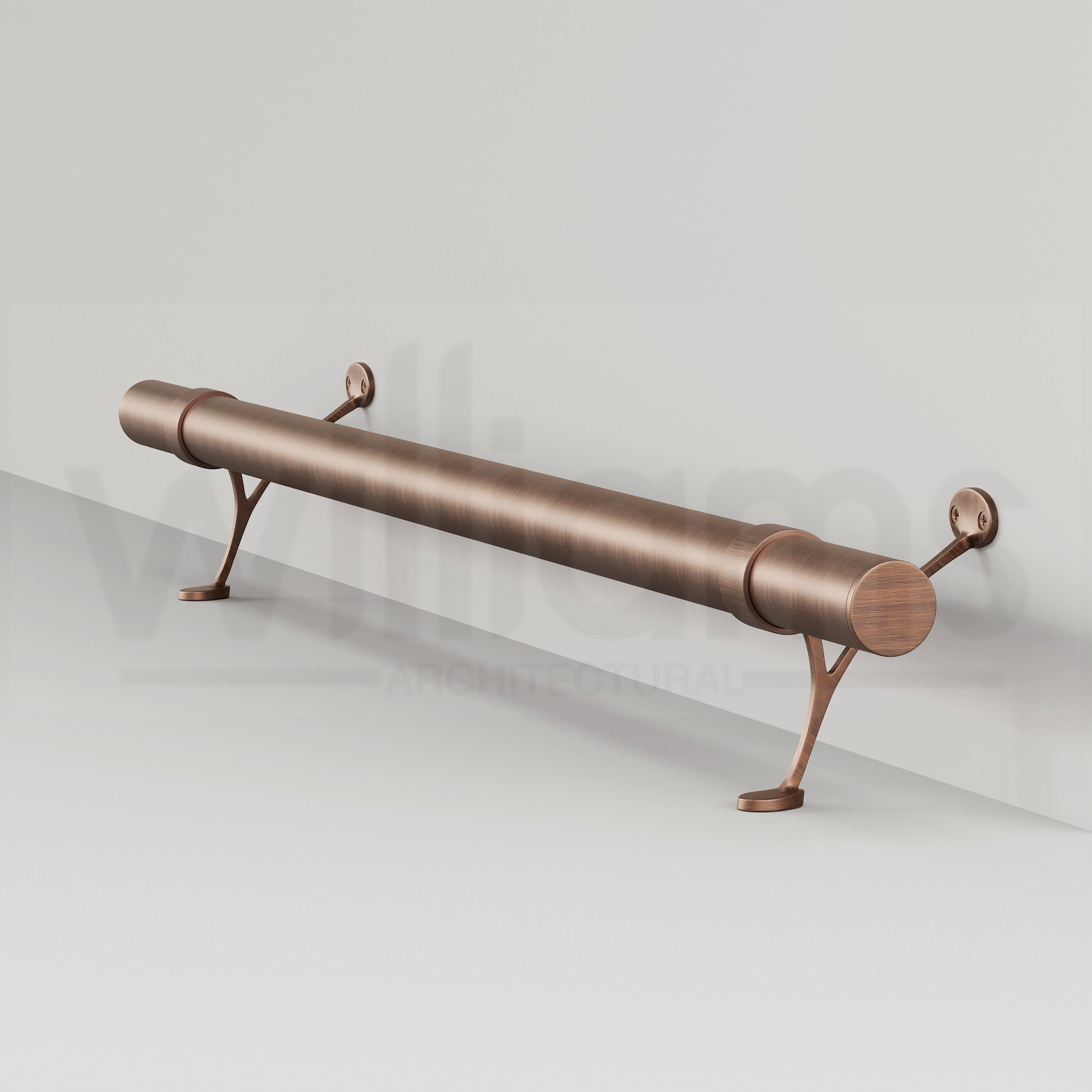 Antique Copper Bar Foot Rail Kit Combination Bracket Flush End Cap Home ...