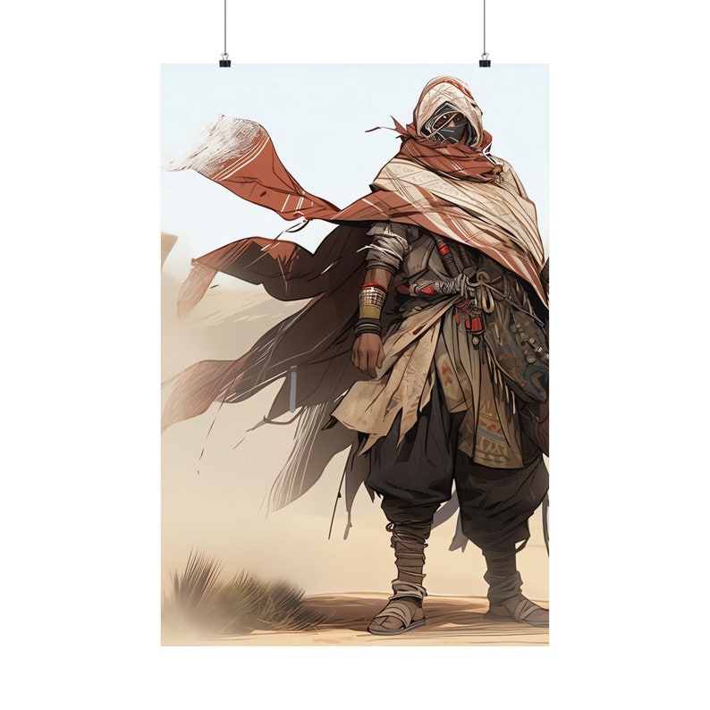 Afrofuturism Concept Art Desert Nomad Portrait 3D Ancient Mage Desert ...
