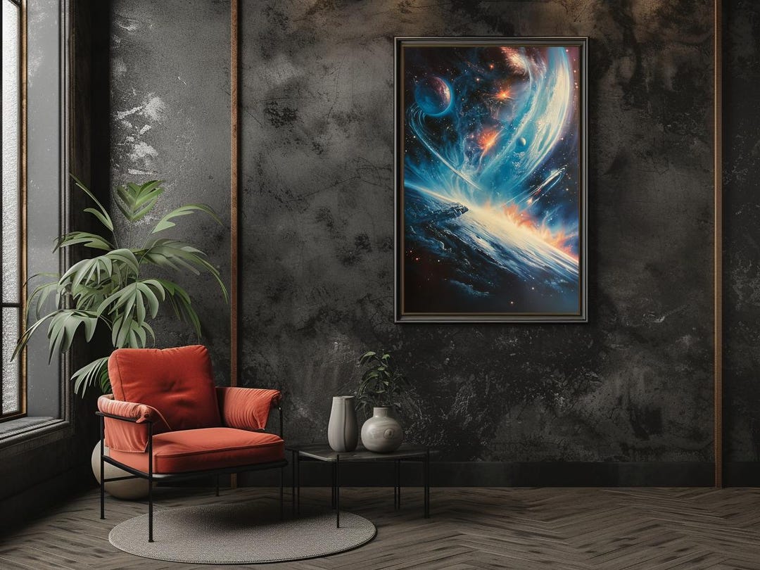 Galactic Voyager Spaceship Art Adventure Spirit Galaxy Swirls Star ...