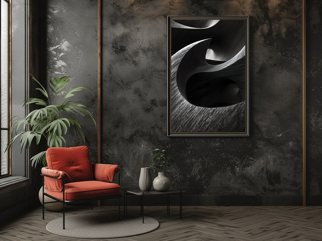 Black & White Wood Structure Poster Ambient Occlusion Render Generative ...