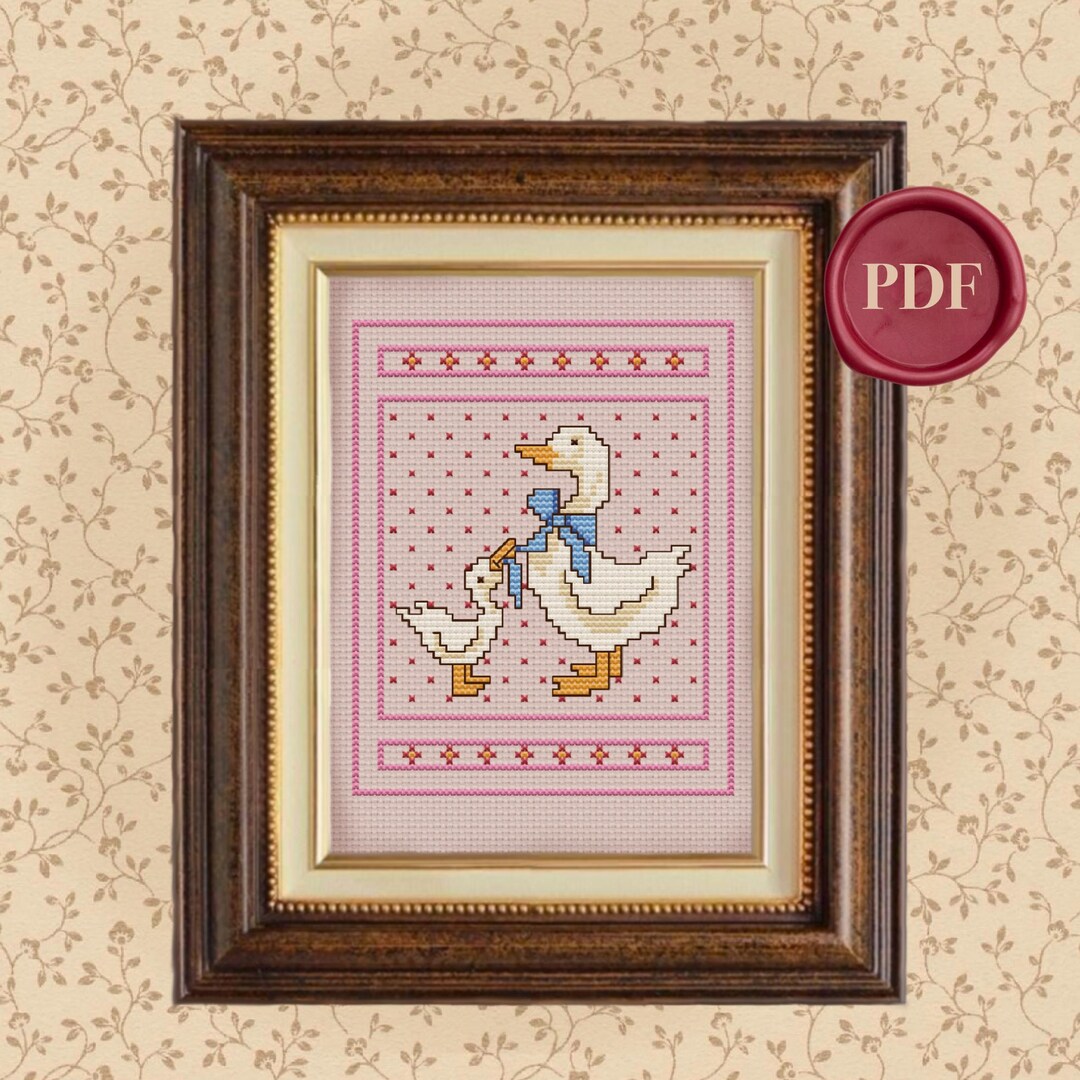 Vintage Geese Cross Stitch Pattern - Downloadable PDF - Small Simple ...