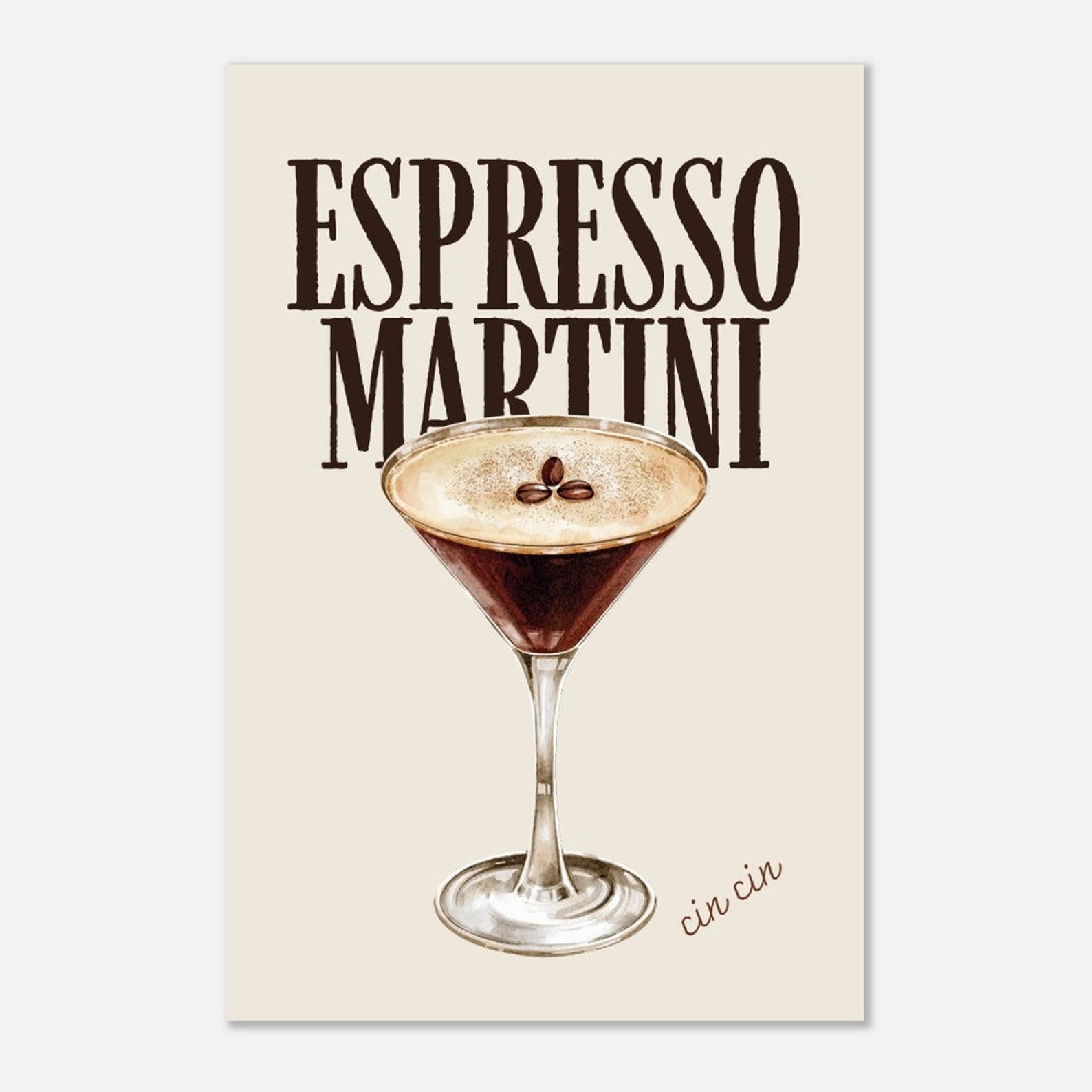 Espresso Martini Poster Coffee Martini Wall Decor Home Bar Decor ...