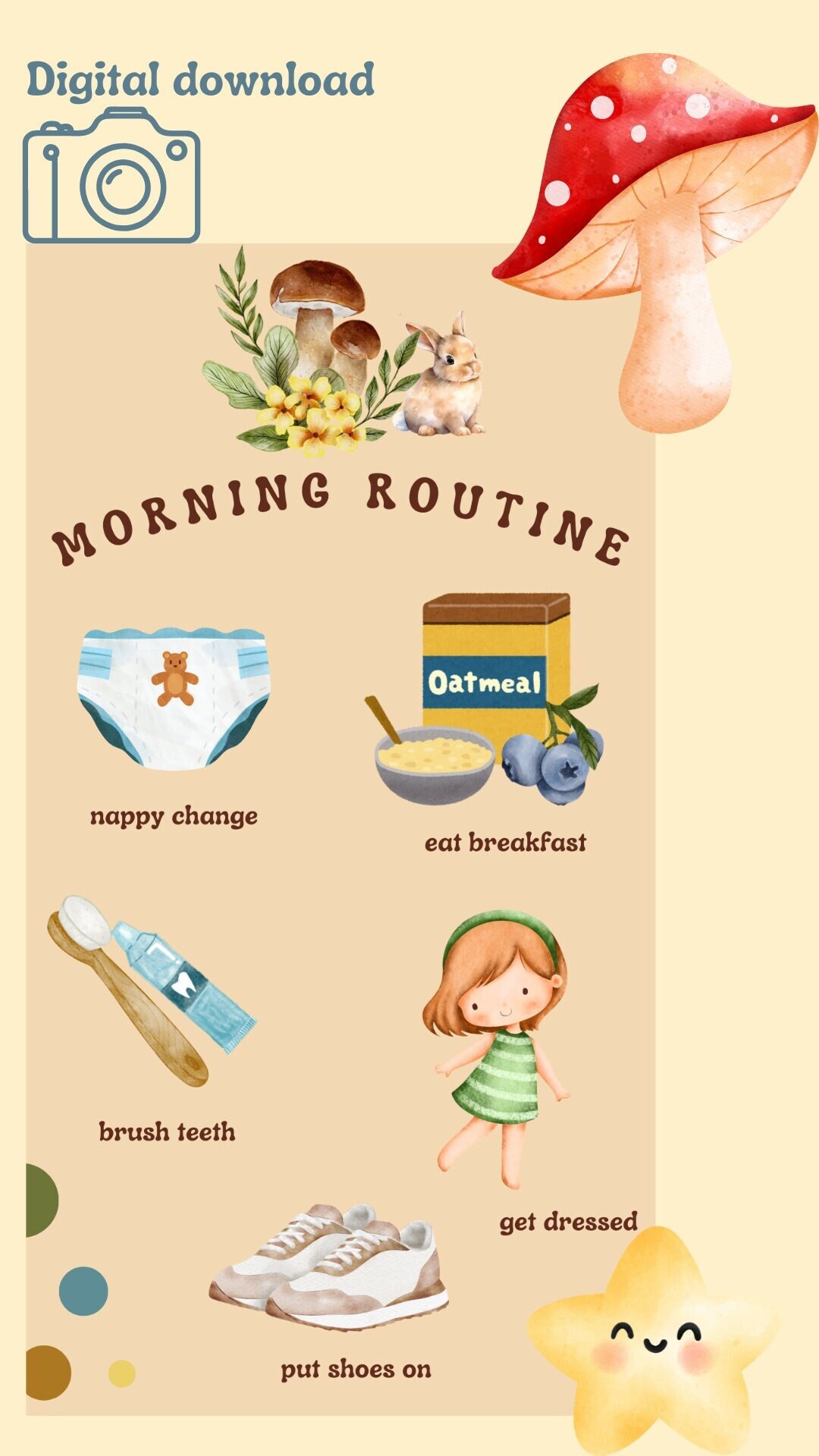 Toddler Daily Routine Chart Woodland Animals Planner - Etsy