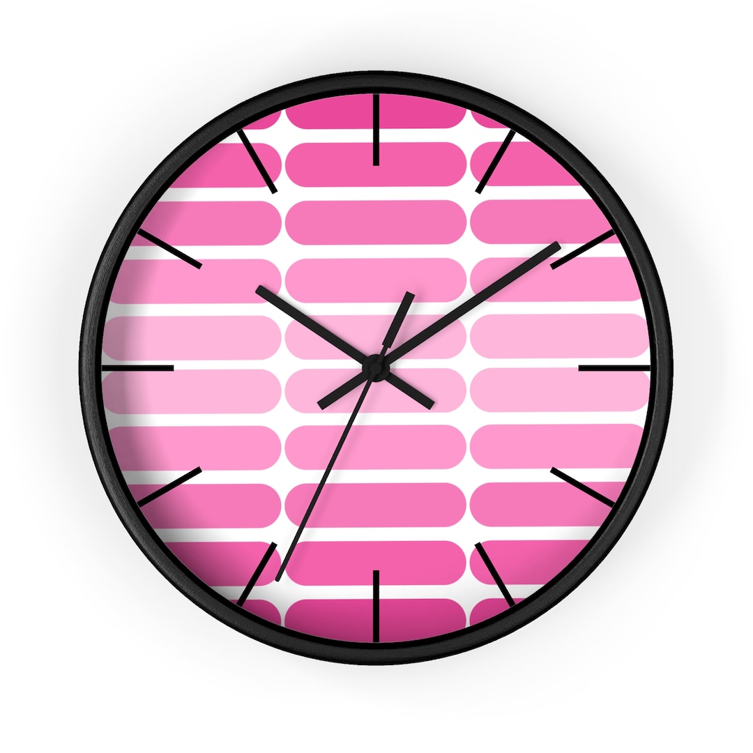 Hot Pink Wall Clock, Shades of Pink Clock, Customizable Clock, Pink ...