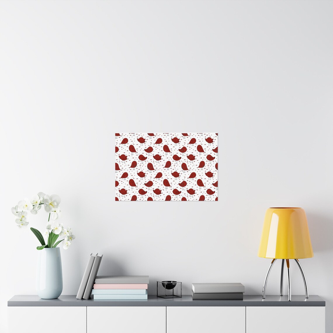 Baby Chick Decor, Red Animal Print, Wall Poster 24x16, 36x24, Frame and ...