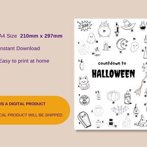 Printable Halloween Countdown Coloring Activity Halloween Printable ...