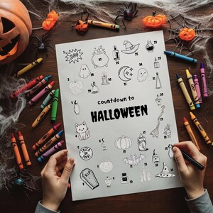 Printable Halloween Countdown Coloring Activity Halloween Printable ...