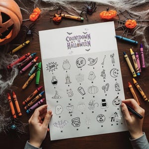 Printable Halloween Countdown Coloring Activity Halloween Advent ...