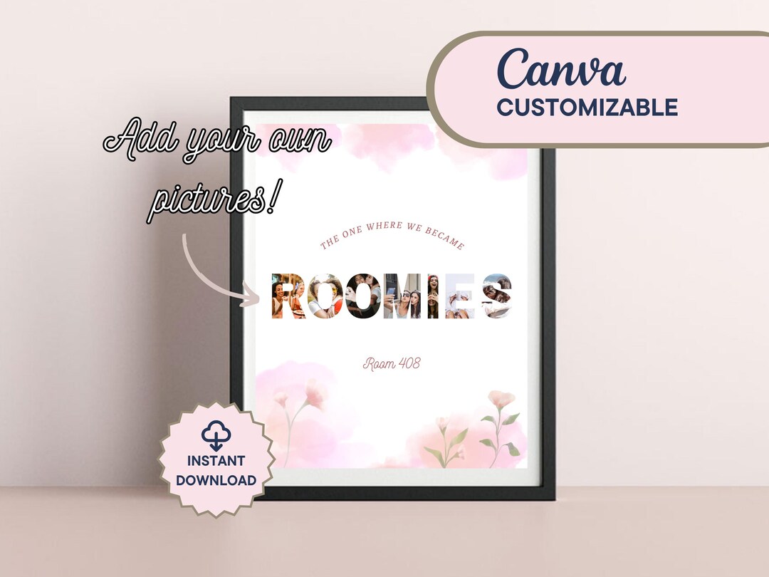 Customizable Roommates Wall Decor Dorm Printable Picture Collage ...