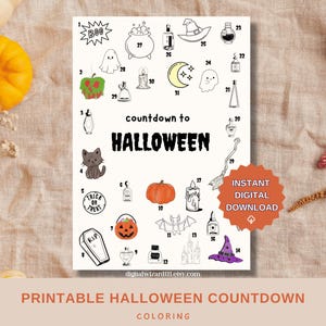 Printable Halloween Countdown Coloring Activity Halloween Printable ...