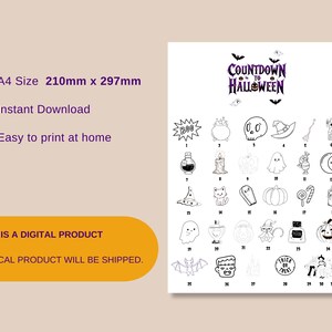 Printable Halloween Countdown Coloring Activity Halloween Advent ...