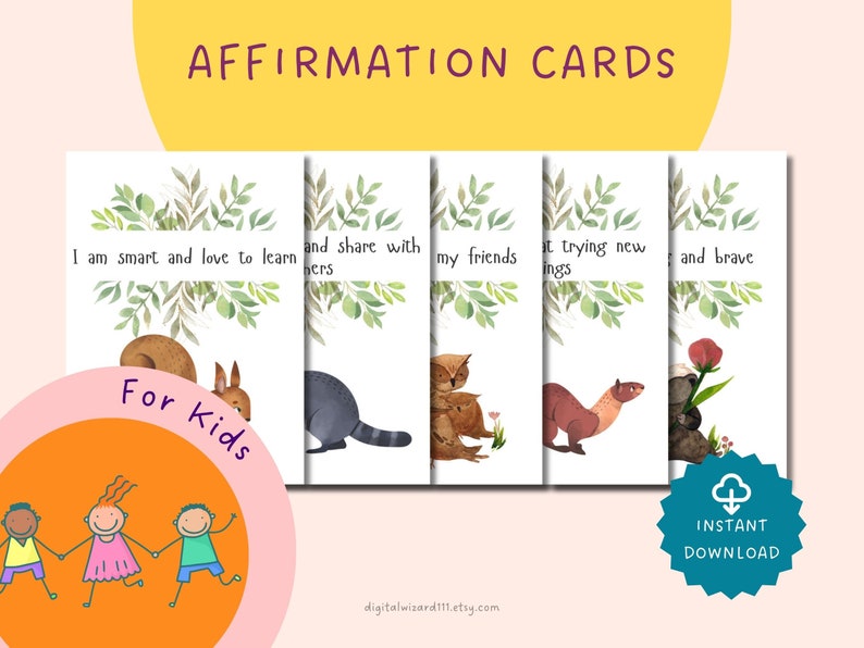 Affirmation Cards for Children and Toddlers Positive Affirmations for ...
