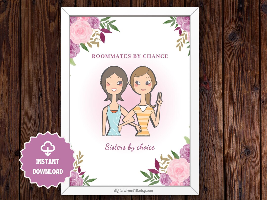 Roommates Printable Wall Art Dorm Decor Roomie Gift College Dorm ...