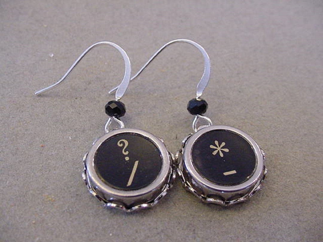 Typewriter Key Earrings Question Mark Back Slash Star Dash Typewriter ...